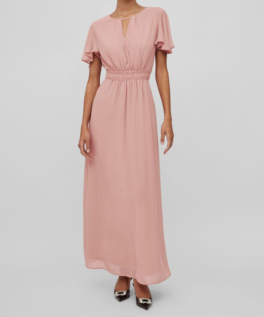 Rochie lunga Vila, roz pudra, 38 247486 | evendi.ro