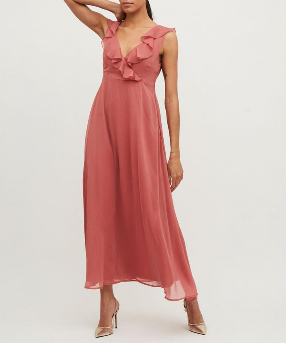 Rochie Lunga Vila, roz pudra inchis, 36 249308 | evendi.ro