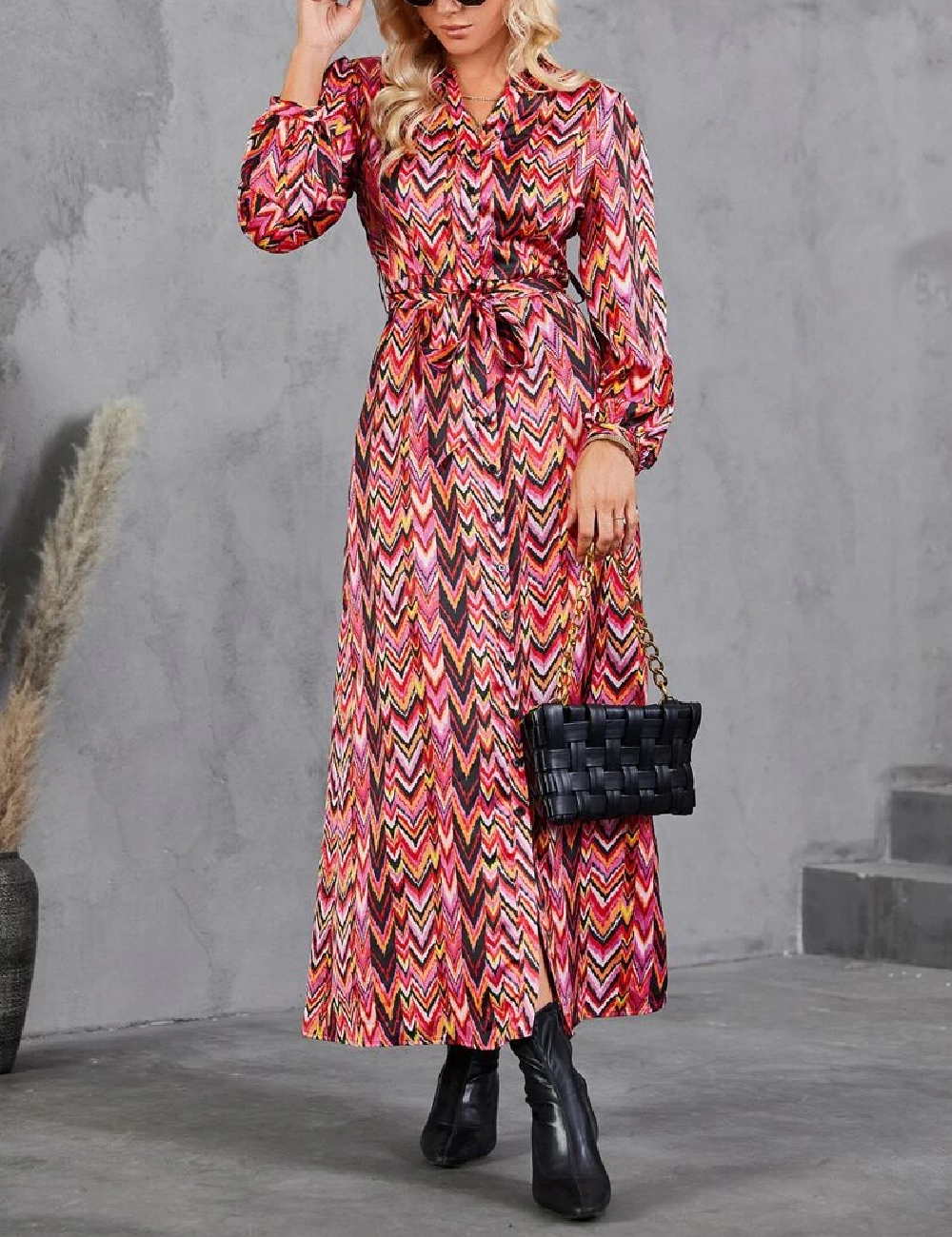 Rochie lunga Anany, mix culori 440452 | evendi.ro