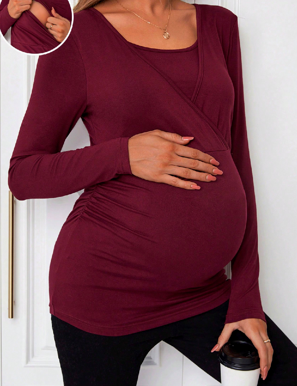 Bluza SHEIN Maternity, visiniu 712055 | evendi.ro