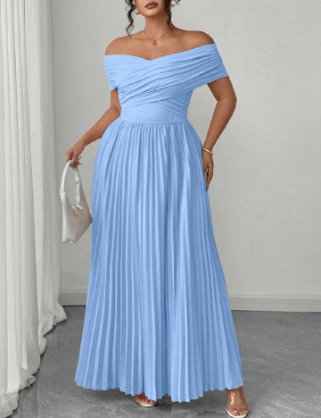 Rochie lunga SHEIN CURVE, albastru 781541 | evendi.ro
