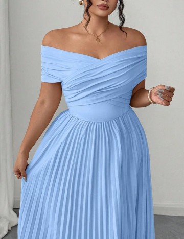 Rochie lunga SHEIN CURVE, albastru 781541 | evendi.ro