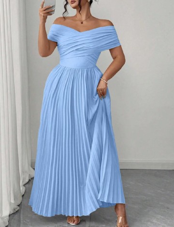 Rochie lunga SHEIN CURVE, albastru 781541 | evendi.ro