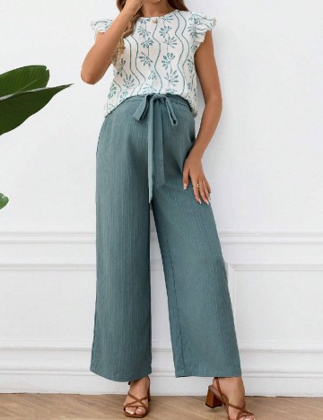 Compleu SHEIN Maternity, alb/verde 783075 | evendi.ro