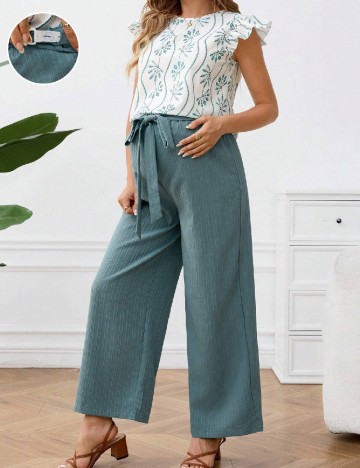 Compleu SHEIN Maternity, alb/verde 783075 | evendi.ro